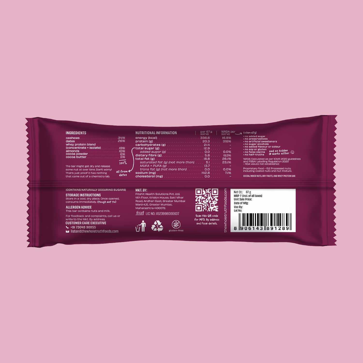 All in One - Protein Bars Pro - Box of 5 - The Whole Truth Foods