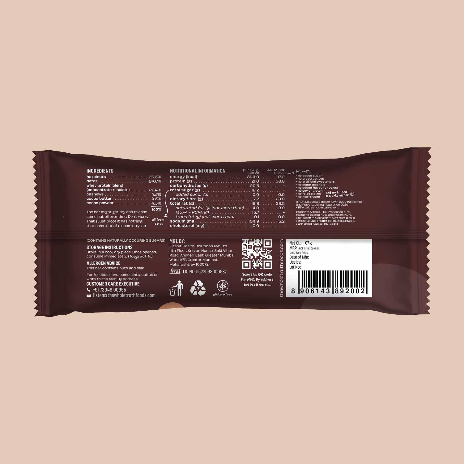 All in One - Protein Bars Pro - Box of 5 - The Whole Truth Foods